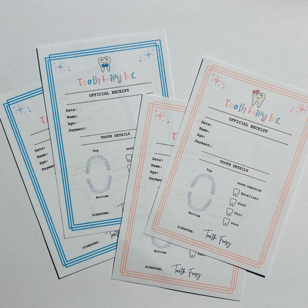 Printable Tooth Fairy Receipt: Editable Keepsake (digital Download) - Etsy