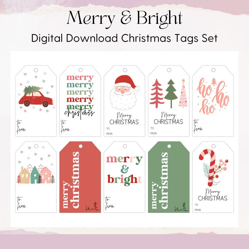 Editable Christmas Gift Tags | Printable Holiday Labels | Canva ...