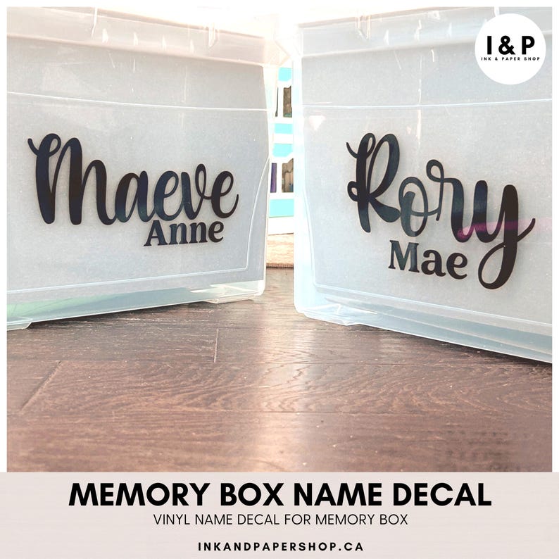Memory Box Kit | Custom Vinyl Name Decal, File Folder Tabs ...