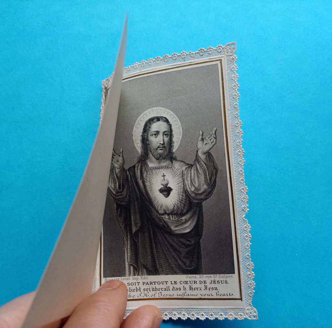 1880's, Catholic Antique Picture Prayer Card/canivet, Beautiful Paper ...