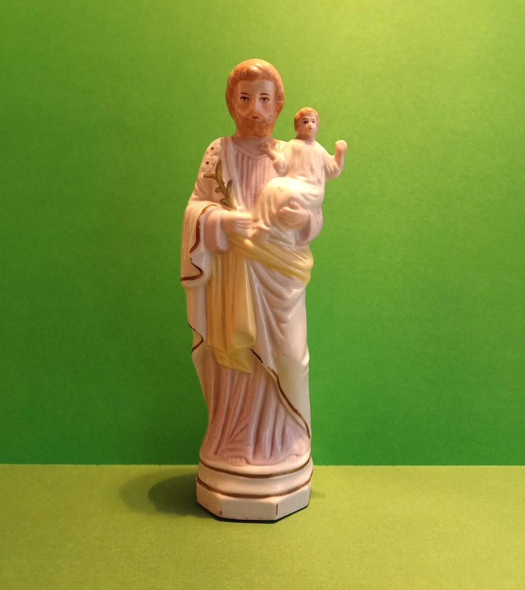 Antique Porcelain Statue of Saint Joseph With Baby Jesus on His Arm ...