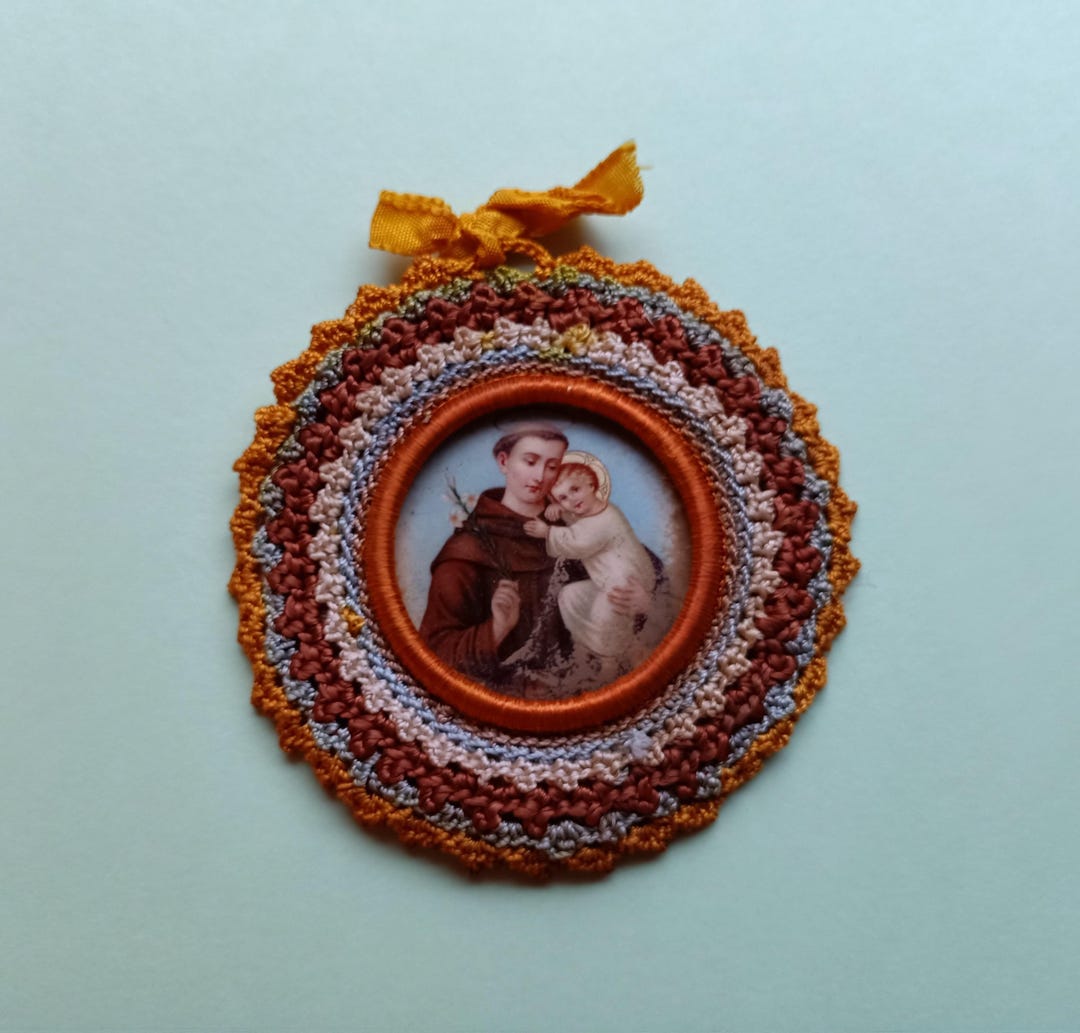 Saint Anthony With Baby Jesus and Agnus Dei, Religious Antique French ...