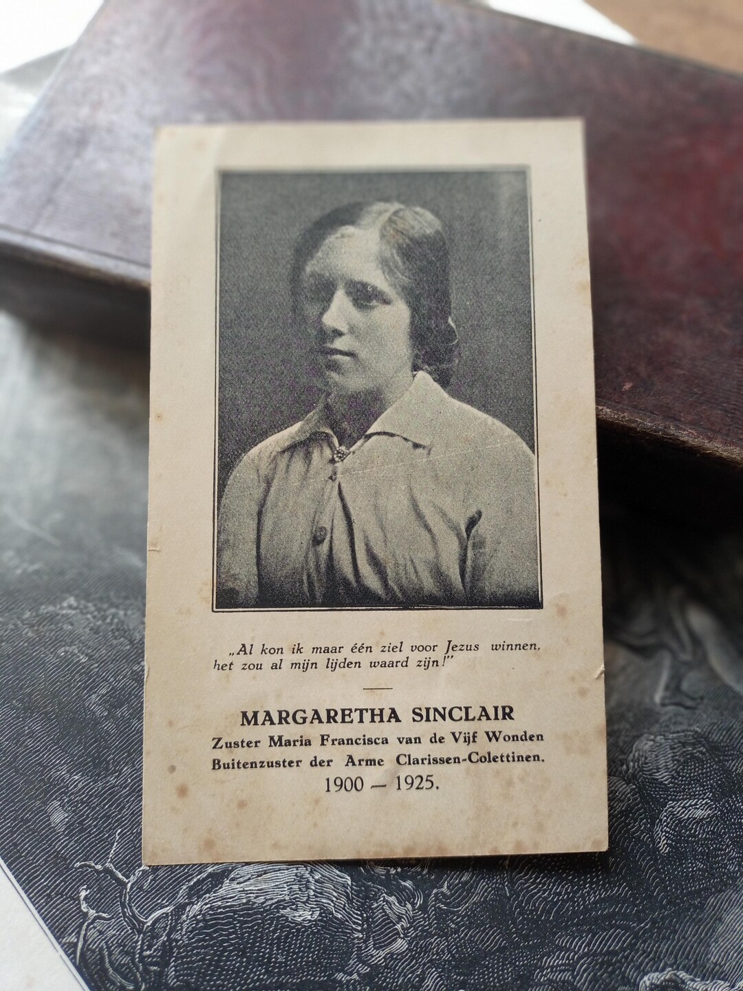 1925, Sinclair, Original Relic, Religious Catholic Card, Shrine ...