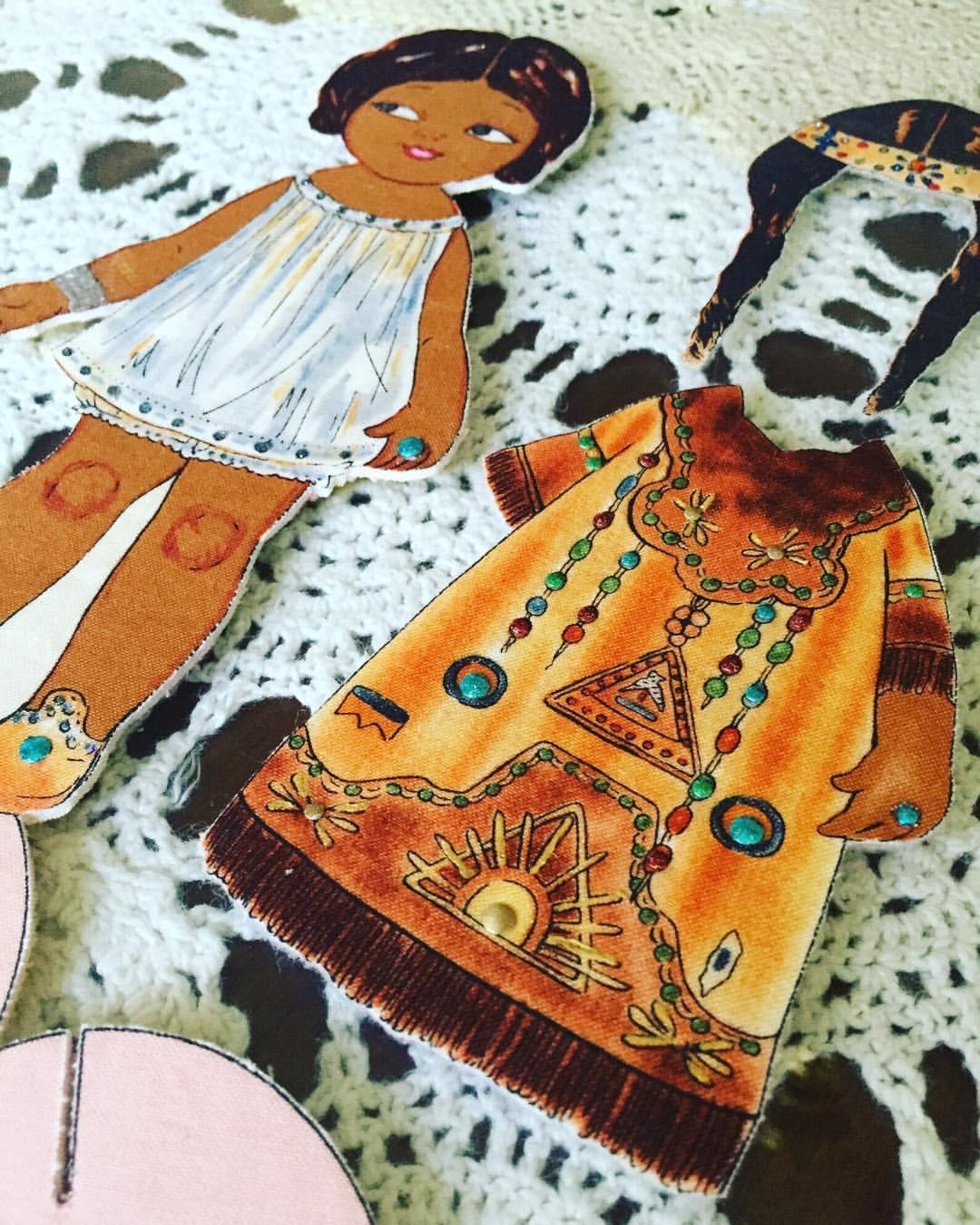 Ethnic Fabric Paper Dolls | Squares | Doll Clothes + Pets | Sibling ...