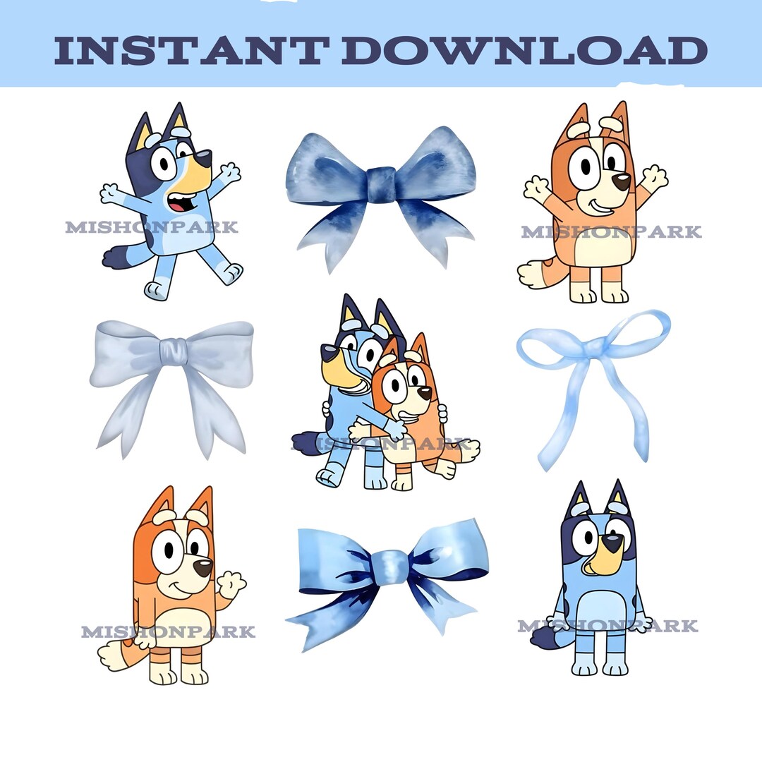 Bluey Coquette Bows Png, Bluey Coquette Png Gift, Bluey Style Coquette ...