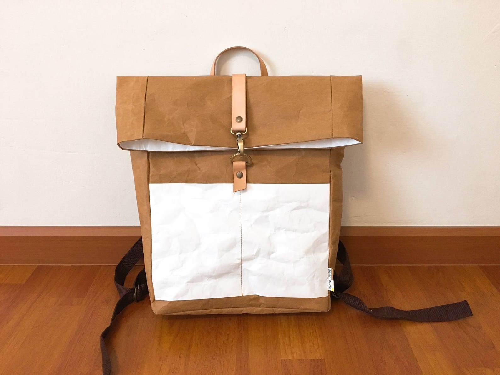Backpack : Kraft Paper Roll Top Backpack/travel Bag/beach Bag/washable ...