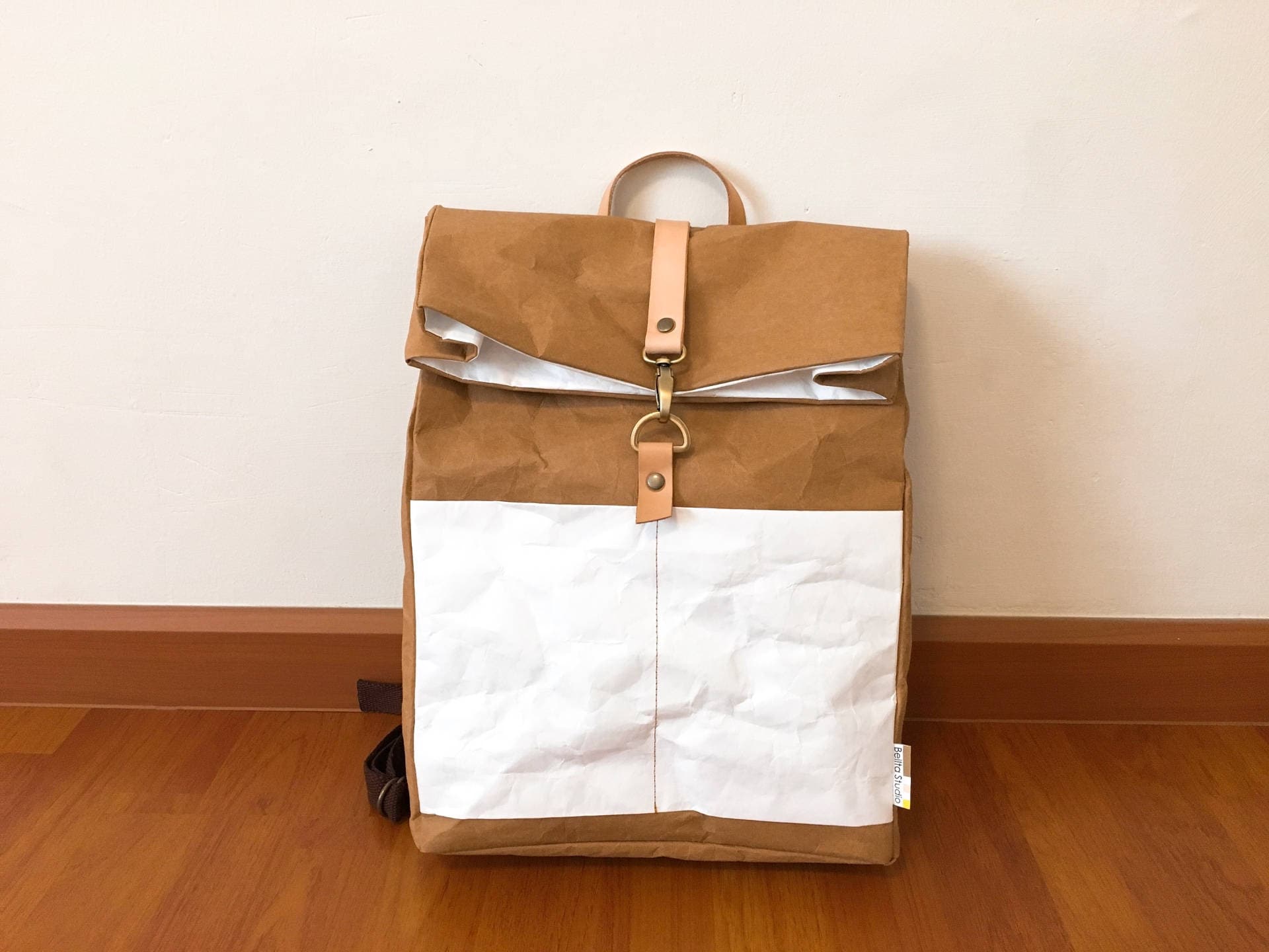 Backpack : Kraft Paper Roll Top Backpack/travel Bag/beach Bag/washable ...
