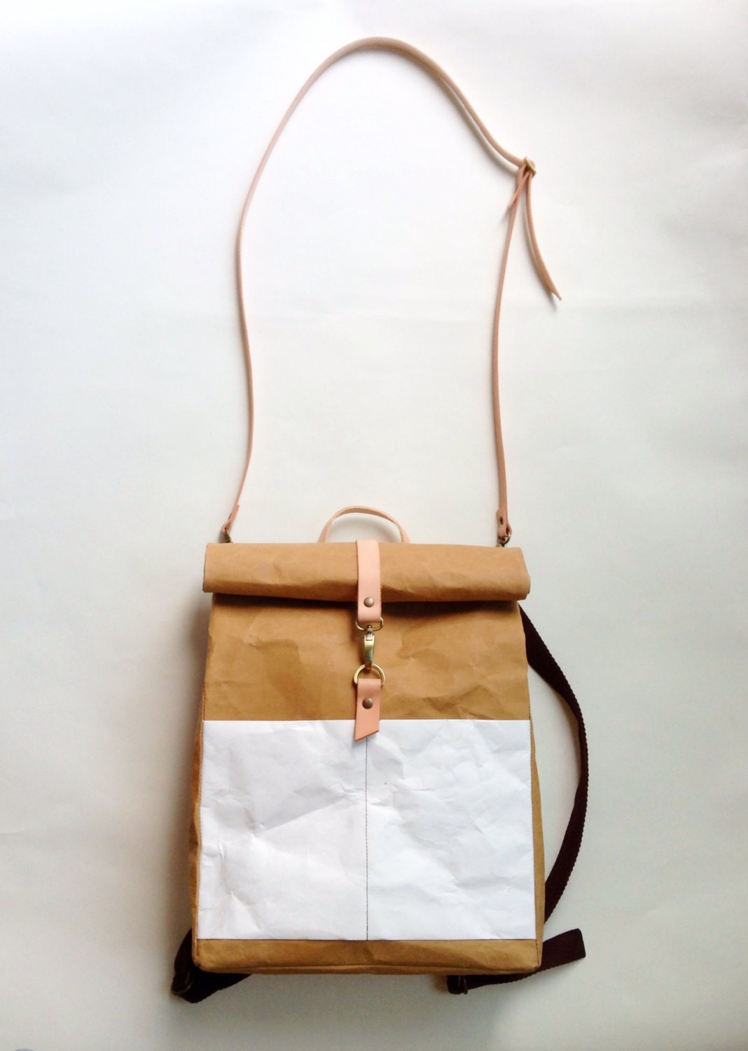 Backpack : Kraft Paper Roll Top Backpack/travel Bag/beach Bag/washable ...