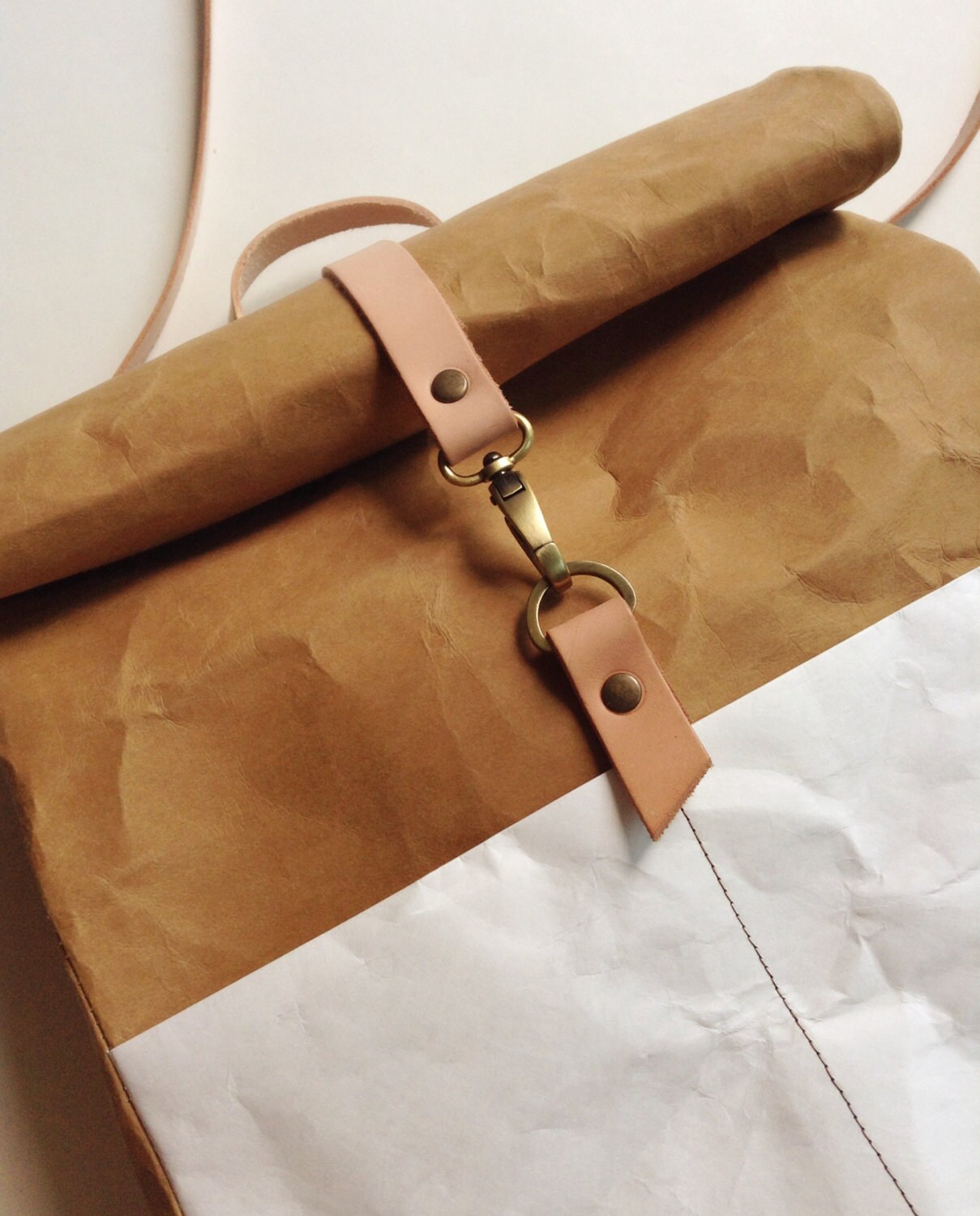 Backpack : Kraft Paper Roll Top Backpack/travel Bag/beach Bag/washable ...