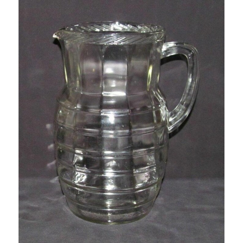 Hocking Glass BLOCK OPTIC Crystal 54 Oz Rope Top Water Pitcher - Etsy