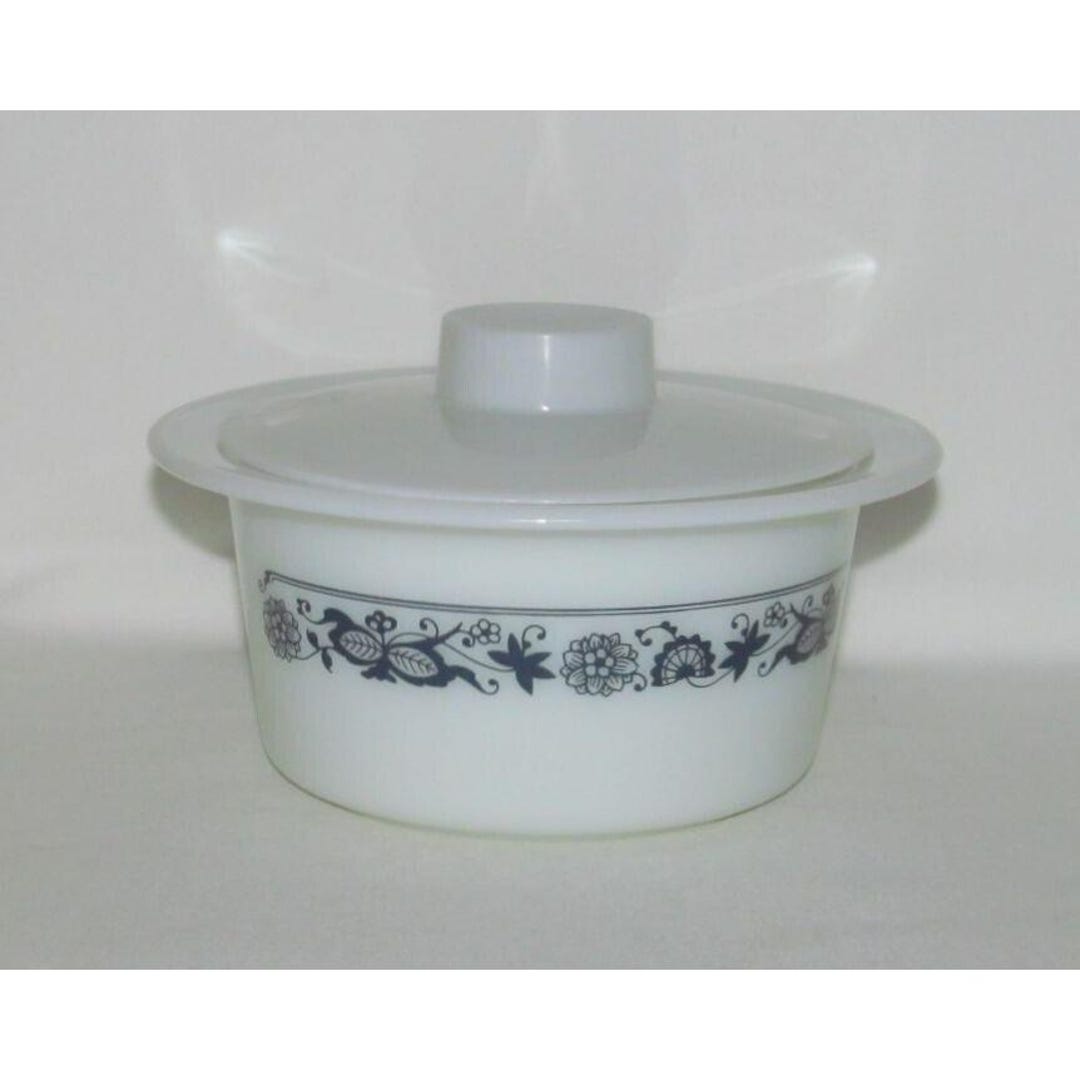 Corning Ware corelle OLD TOWN Blue Round Butter Tub With Lid pyrex ...