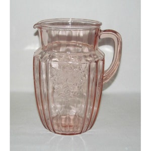 Hocking Glass MAYFAIR Open Rose Pink Medium 60 Oz Water Pitcher - Etsy