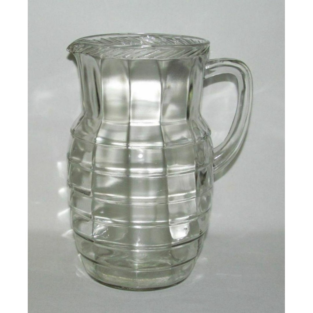 Hocking Glass BLOCK OPTIC Crystal 54 Oz Rope Top Water Pitcher - Etsy