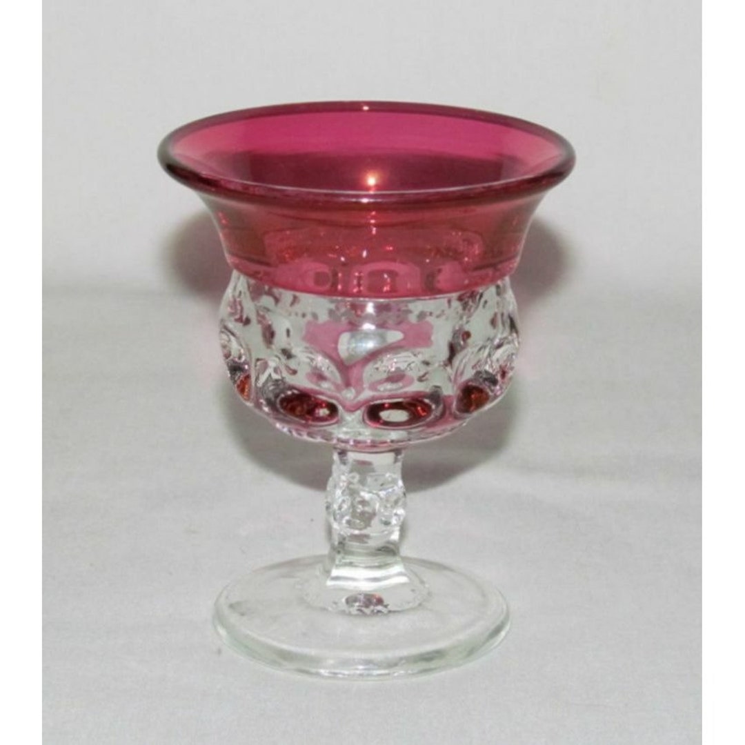 U.S. Glass KINGS CROWN Ruby Stained Low Flared Cocktail Goblet (double ...