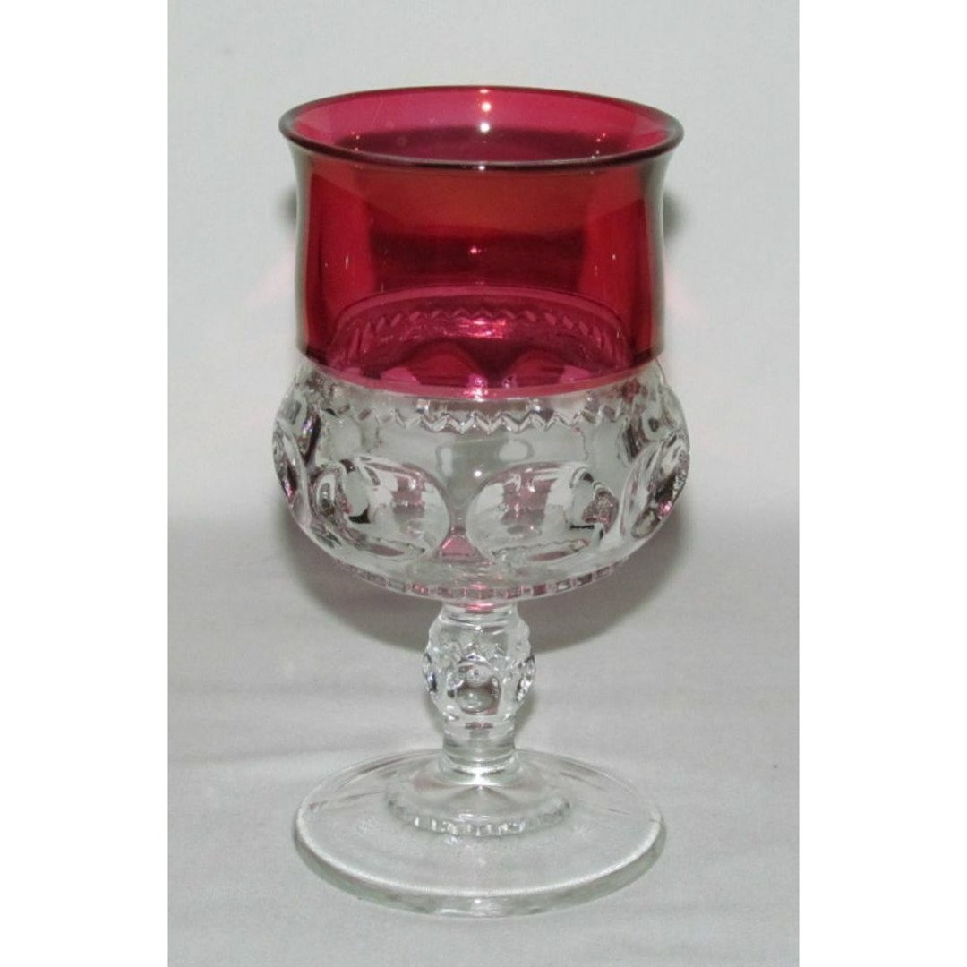 Indiana Glass KINGS CROWN Ruby Stained Water Goblet - Etsy