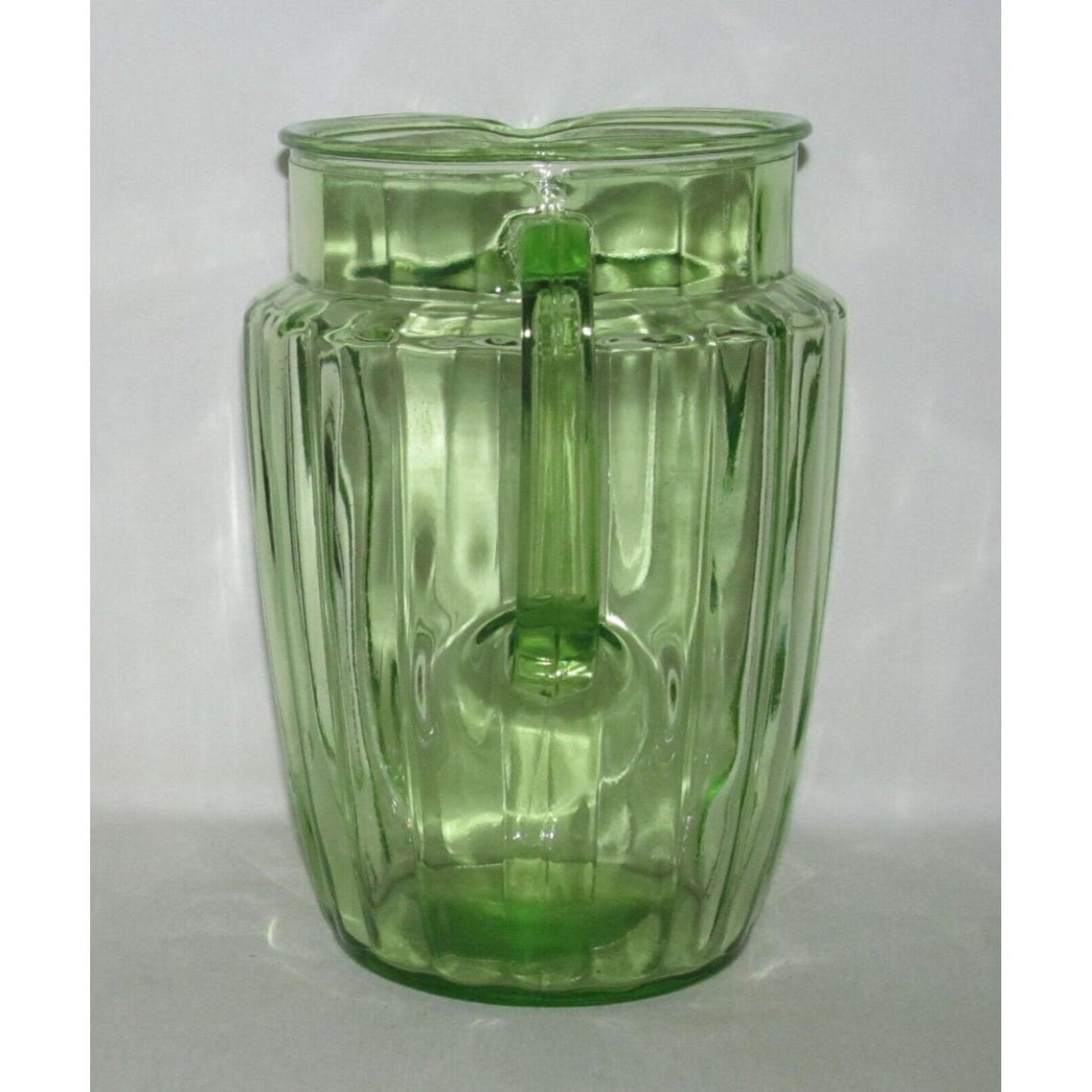 Anchor Hocking Glass PILLAR OPTIC "log Cabin" Green Large Iced Tea ...