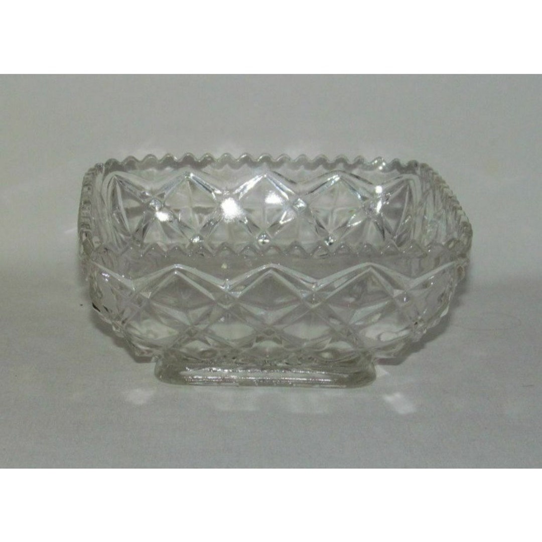 Imperial Glass DIAMOND BLOCK "little Jewel" Crystal Medium Square Bowl ...