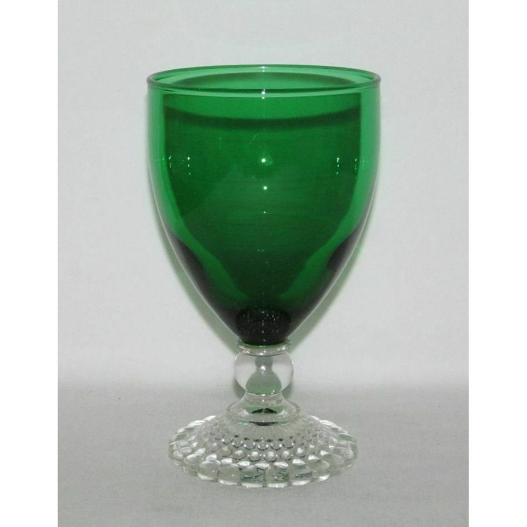 Anchor Hocking BUBBLE Forest Green Footed Water Goblet - Etsy