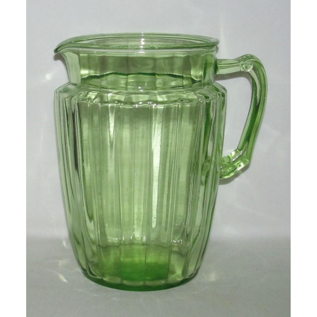 Anchor Hocking Glass PILLAR OPTIC "log Cabin" Green Large Iced Tea ...