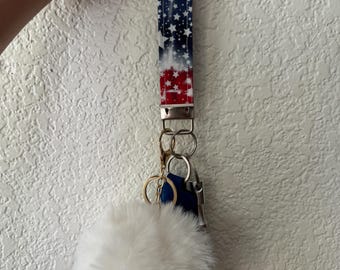 Red, White, and Blue With Red Tassel Keychain - Etsy