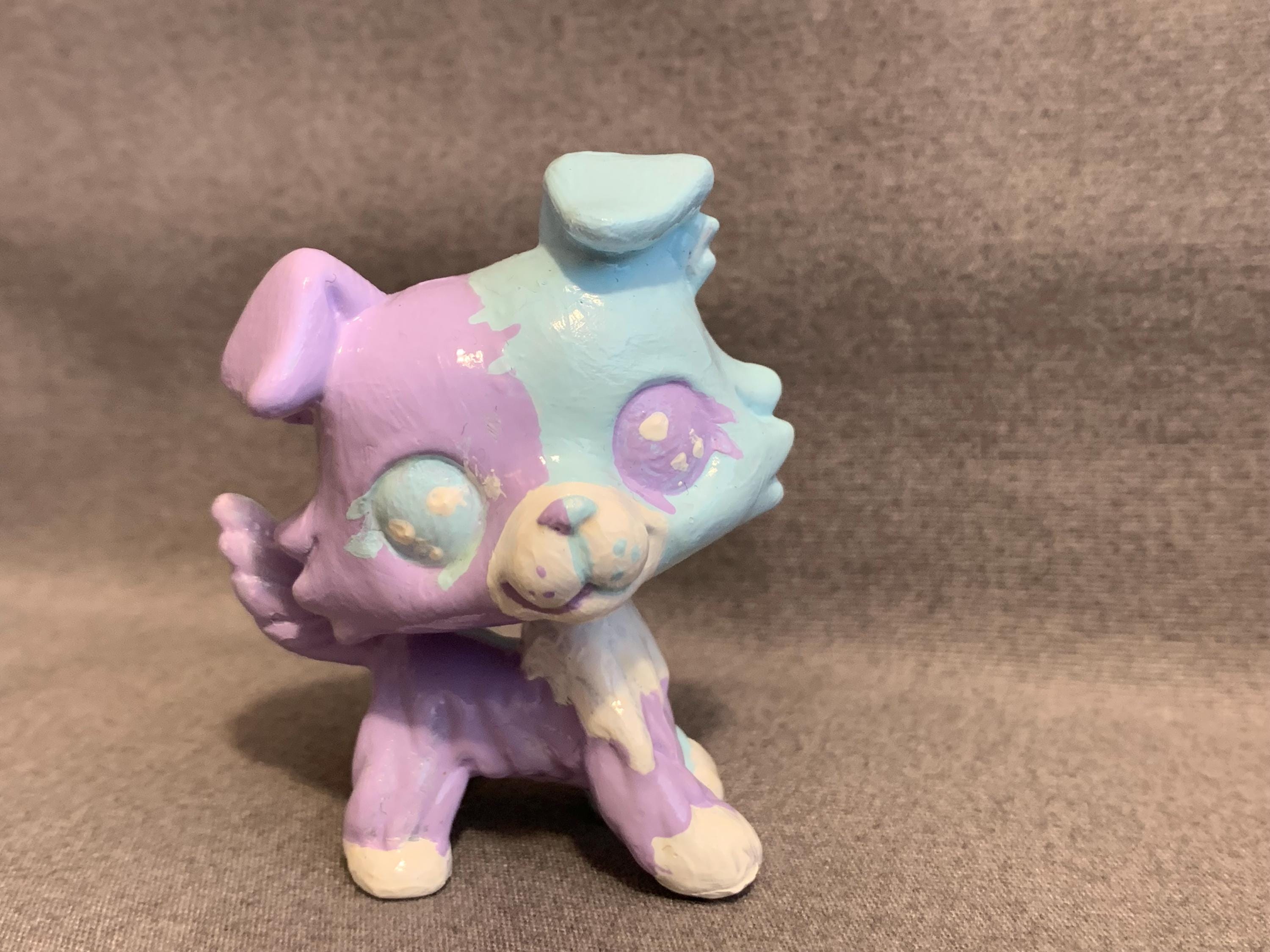 Custom Pastel Purple and Blue Collie Littlest Pet Shop Figure - Etsy