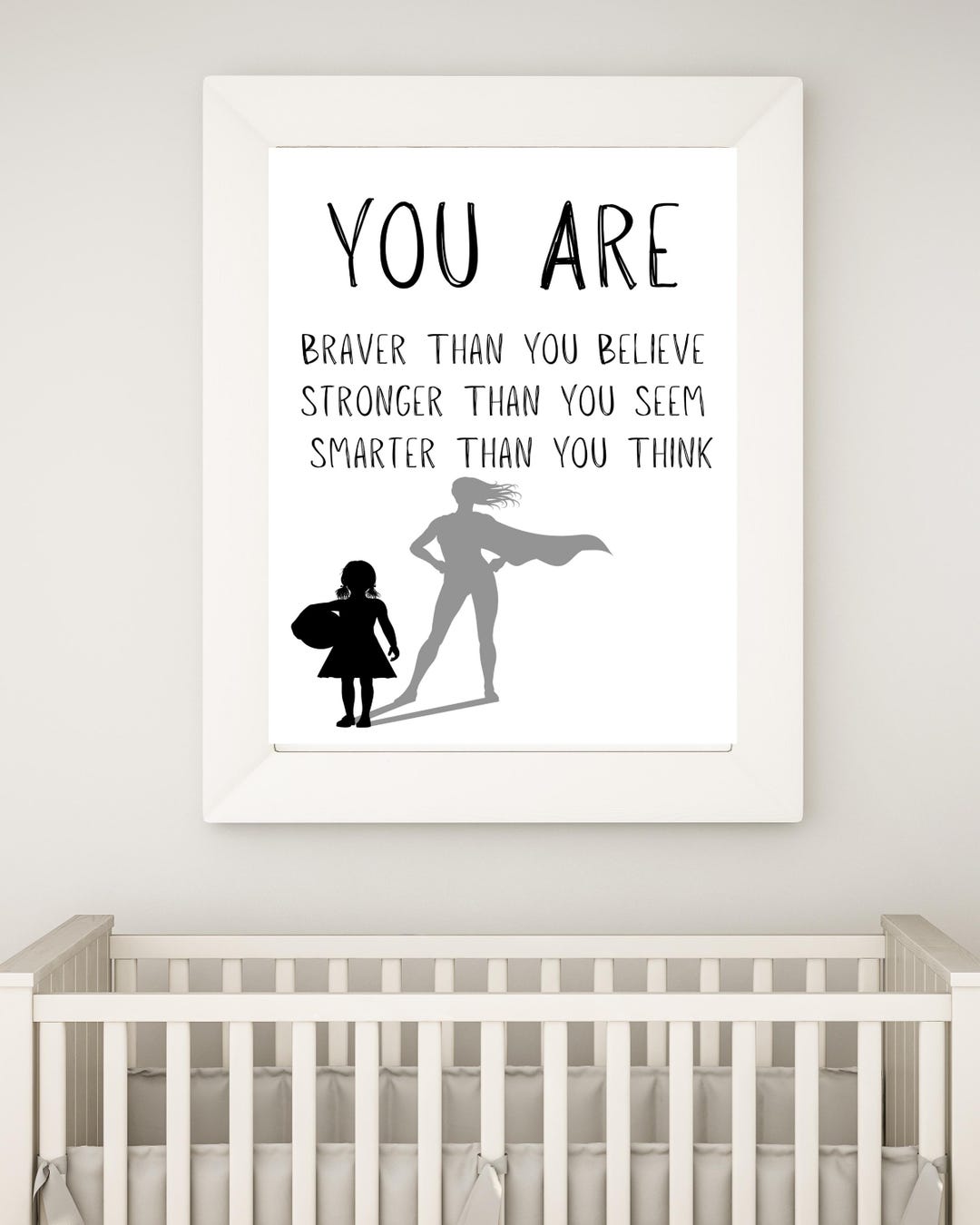 Inspirational Wall Art for Girls | "you Are Braver Than You Believe ...