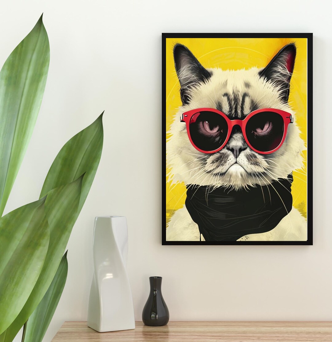 Cool Cat Wall Art - Digital Download - Etsy