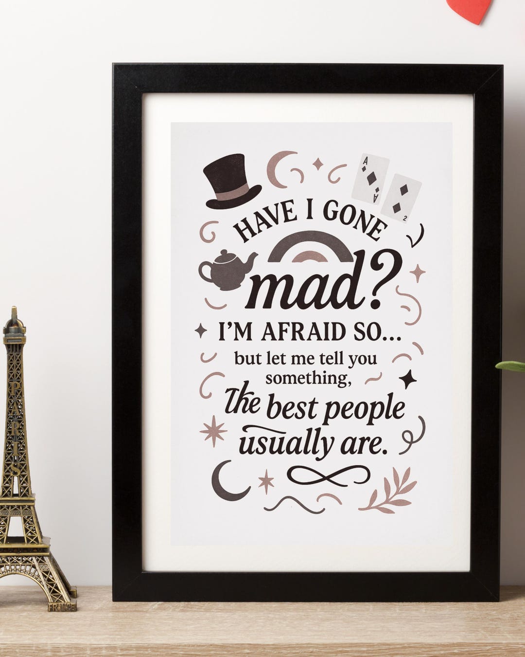 Mad Hatter 'have I Gone Mad?' Quote Print - Alice in Wonderland Decor ...