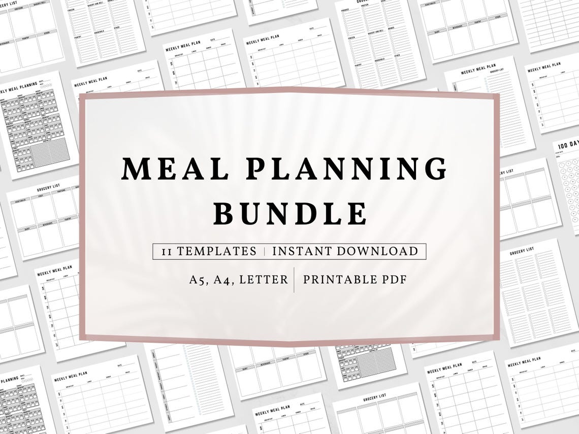 Meal Planning Bundle Printable PDF | Meal Prep Organizer Journal ...