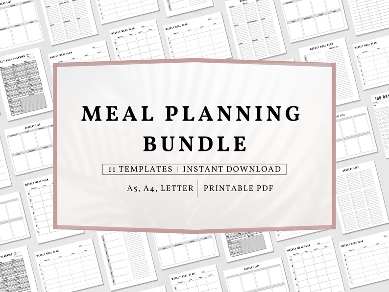 Meal Planning Bundle Printable PDF | Meal Prep Organizer Journal ...