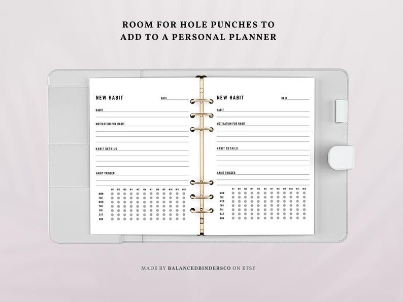 New Habit Tracker Printable PDF Simple Productivity Tracking Planner ...