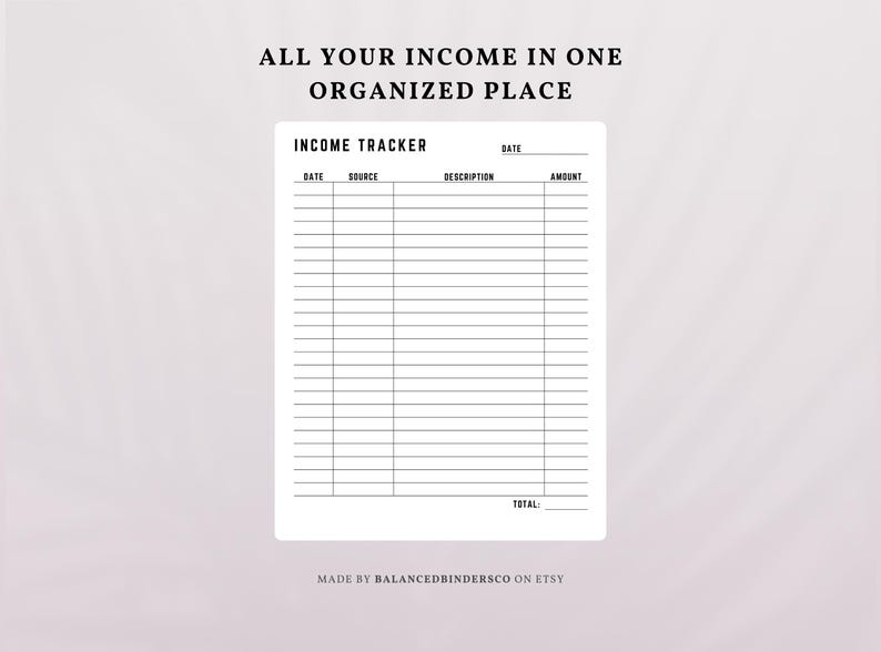 Expense and Income Tracker Printable PDF Template | Budget Planner ...