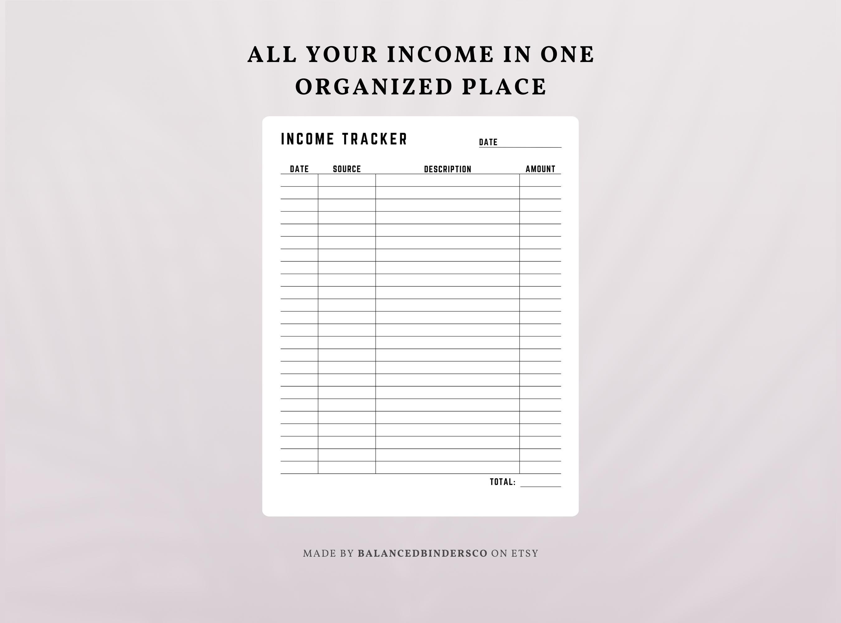 Expense and Income Tracker Printable PDF Template | Budget Planner ...