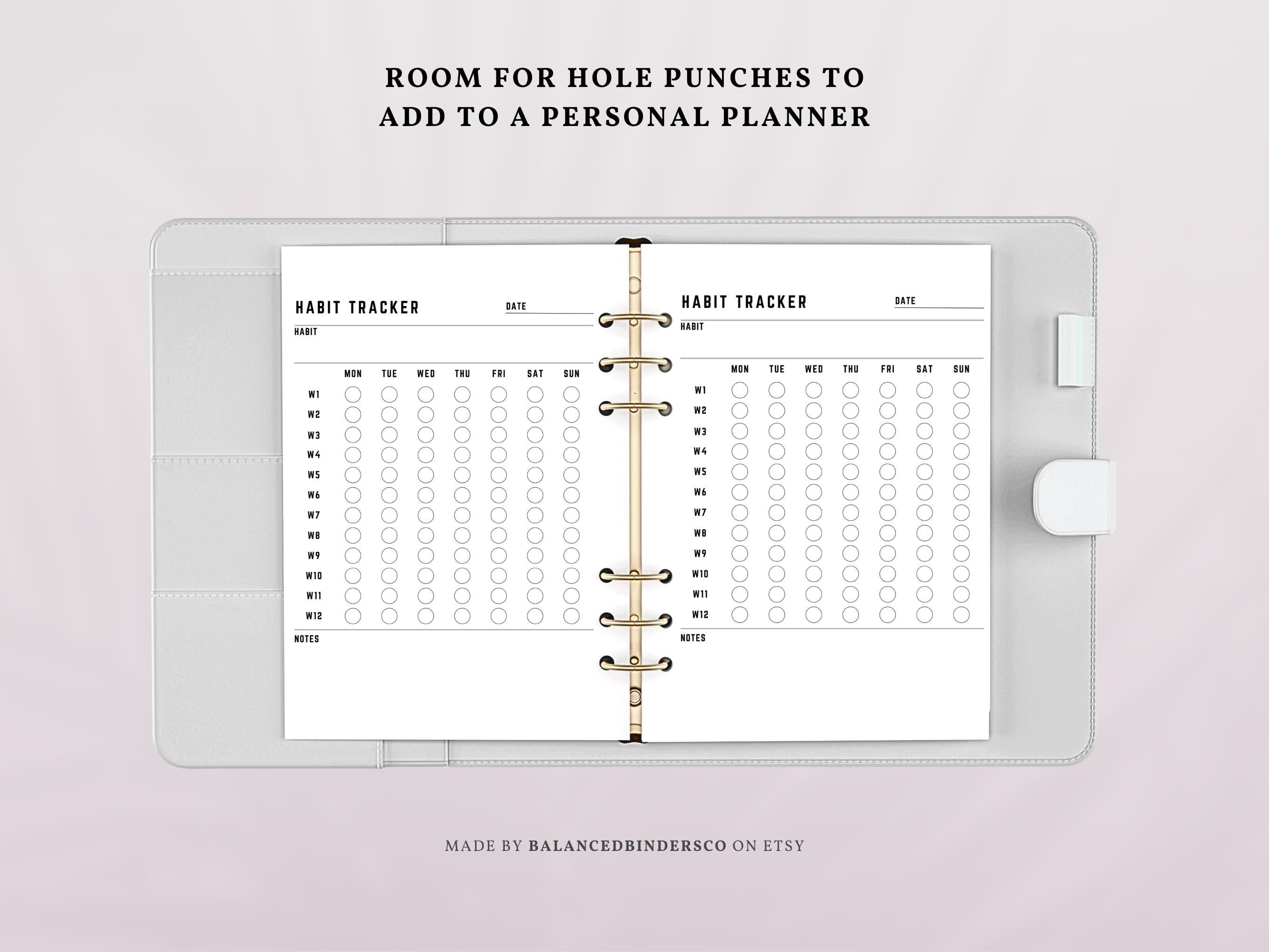 12 Week Habit Tracker Printable PDF | Simple Productivity Tracking ...