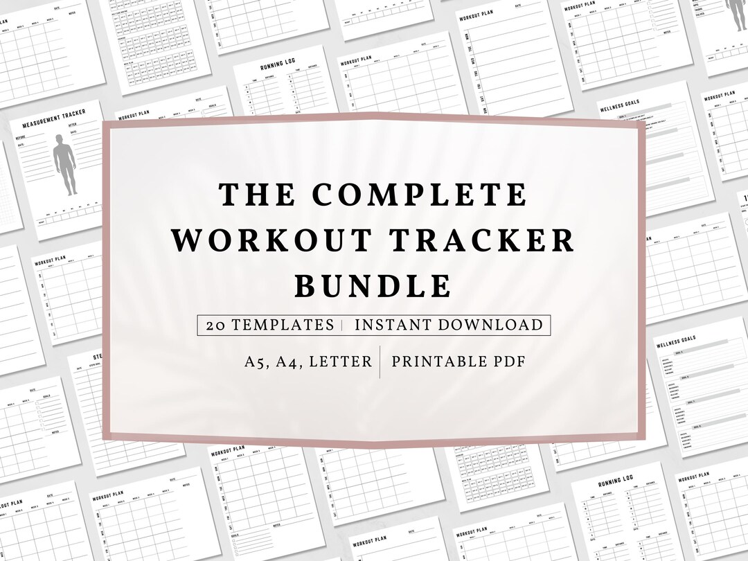 Complete Workout Bundle Printable PDF | Fitness Tracking Planner Page ...