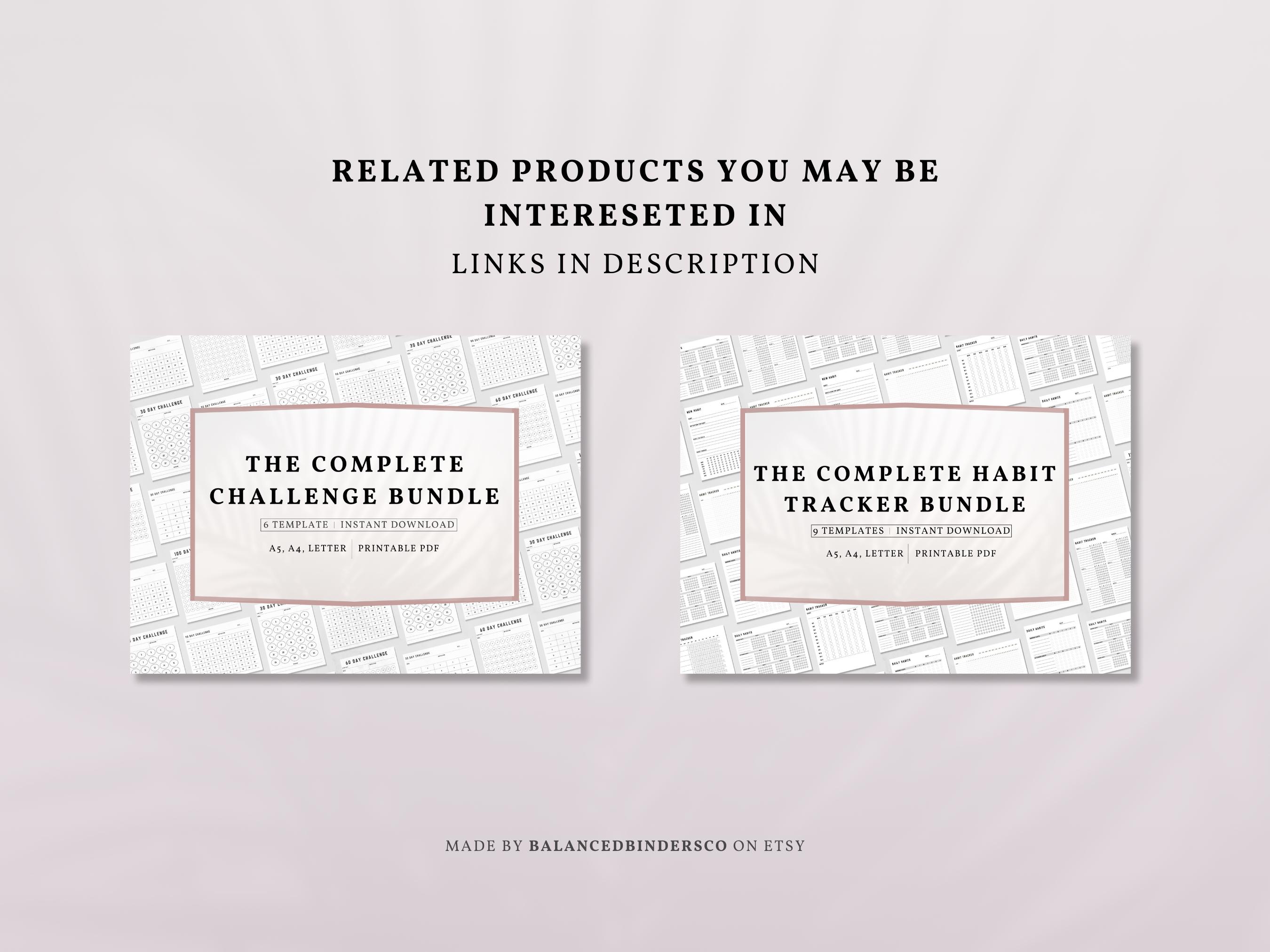 100 Day Challenge Printable PDF | Goal Tracking Planner Insert ...