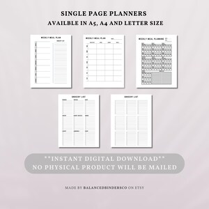 Meal Planning Bundle Printable PDF | Meal Prep Organizer Journal ...