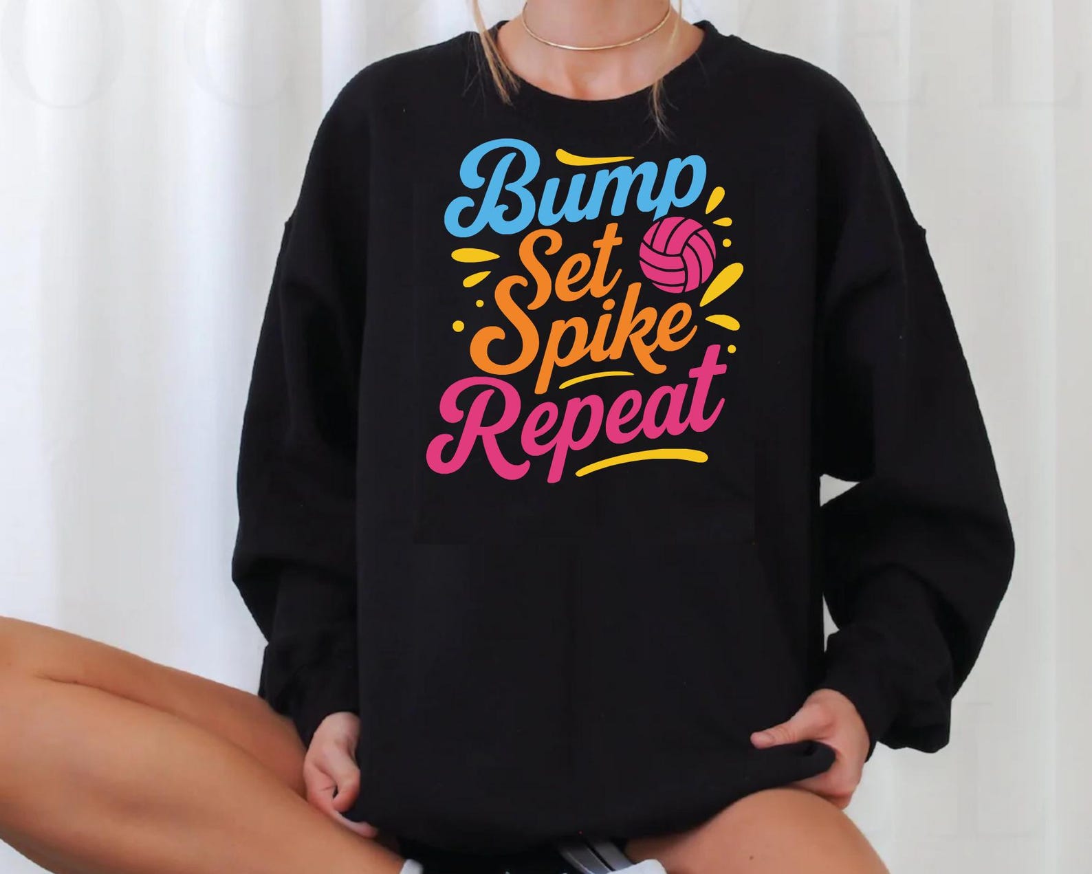 Bump Set Spike Repeat Svg Png Pdf Volleyball Svg Funny Volleyball Svg ...