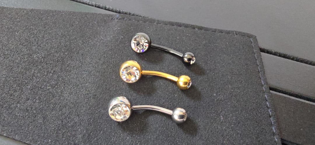 Bauchnabelpiercing Belly Button Piercing 14G Titan Kristall Bauchnabel ...