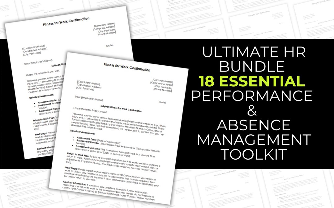 HR Toolkit Bundle | Absence Management & Performance/capability ...