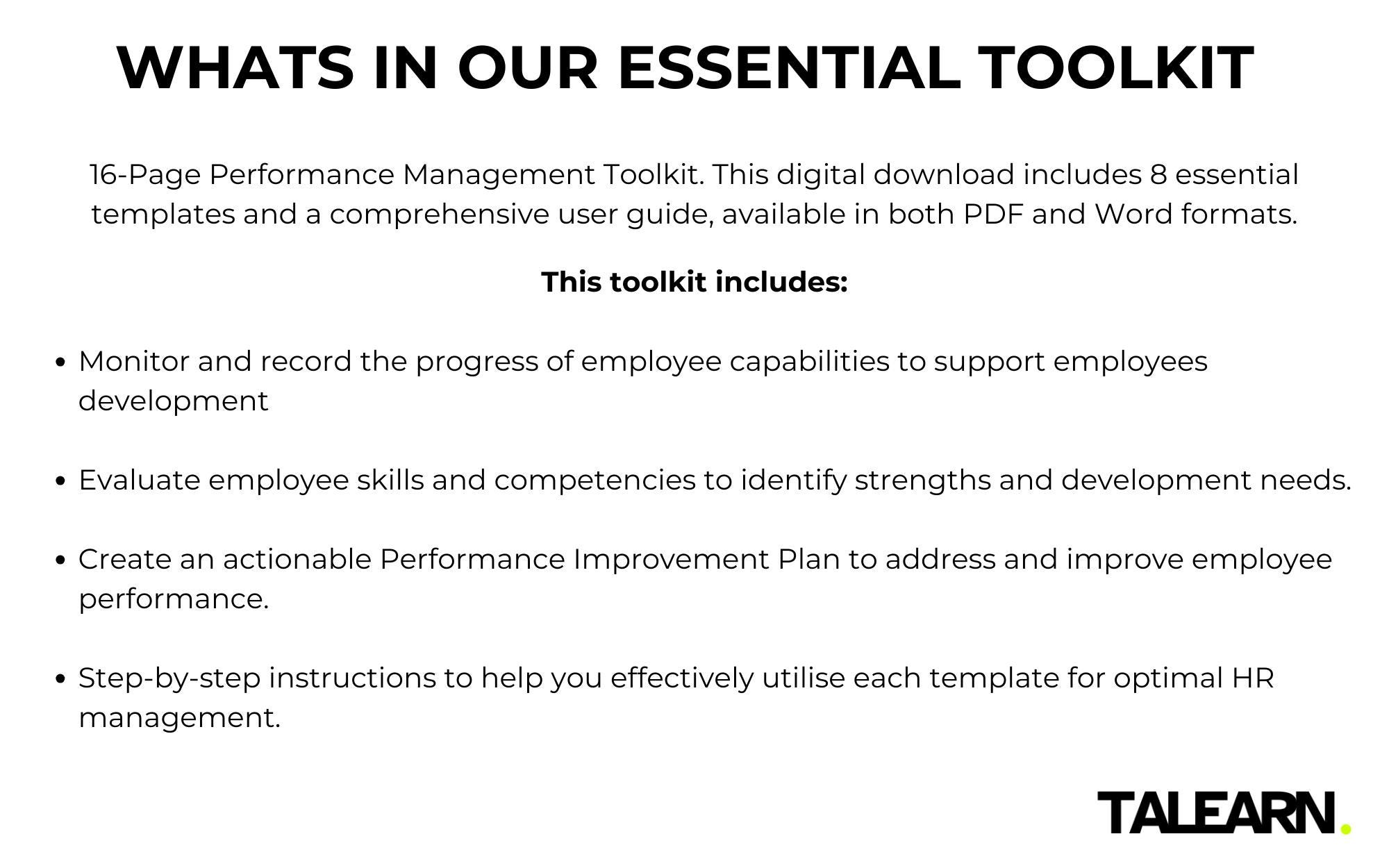 Performance Management Toolkit | Essential HR Letters & Templates | PDF ...