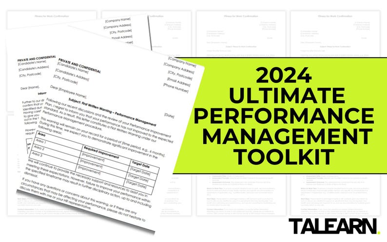 Performance Management Toolkit Essential Hr Letters And Templates Pdf Word Digital Downloads