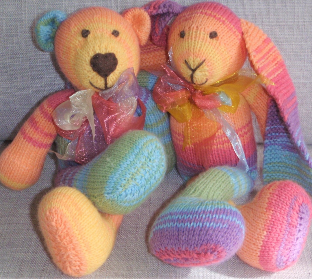 E-pattern - Knitted Toy - RAINBOW BUDDIES - a Pair of Gorgeous Softies ...