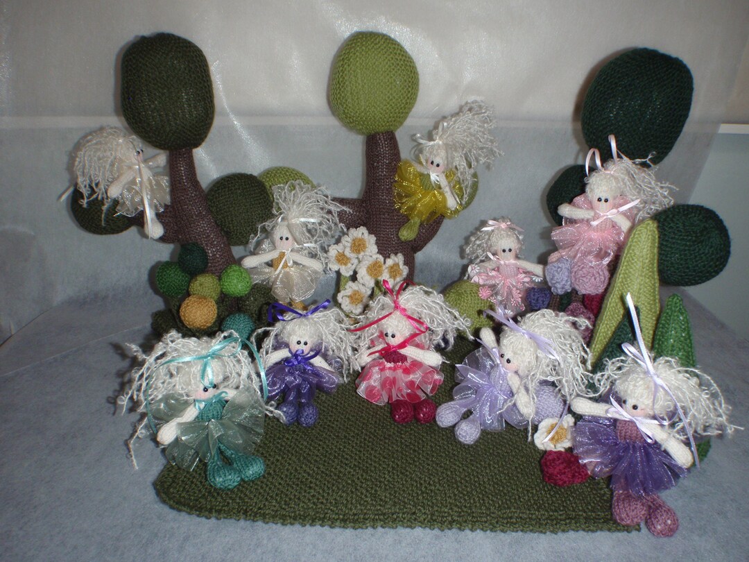 Knitting E-pattern - Fairies in My Garden - Fairies, a Knitted Mat, 2 ...