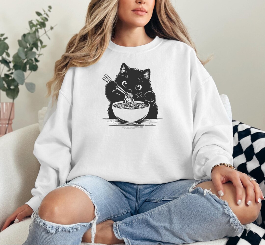 Cute Cat Crewneck Funny Cat Sweater for Cat Owner Sweater Cat Mom ...