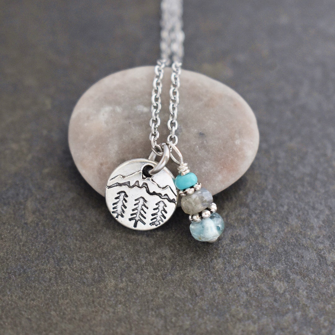 Mountain Necklace, Tiny Mountain, Mountain Pendant, Kyanite Necklace ...