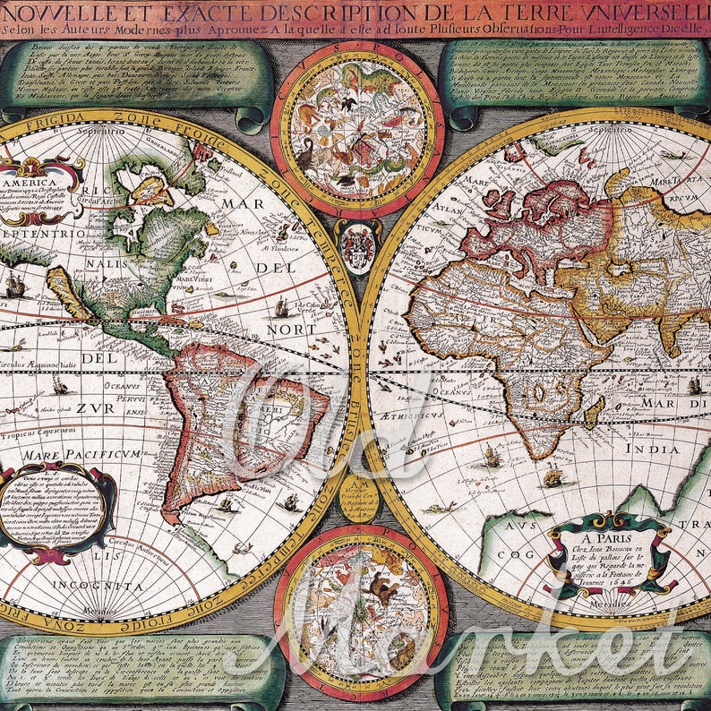 Old Vintage Maps Digital Paper Digital Paper Pack DIY 16 Designs 12in X ...