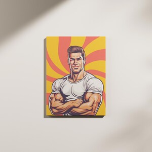 Retro Bodybuilder Gym Art Print: 50s Style Motivation (digital Download ...