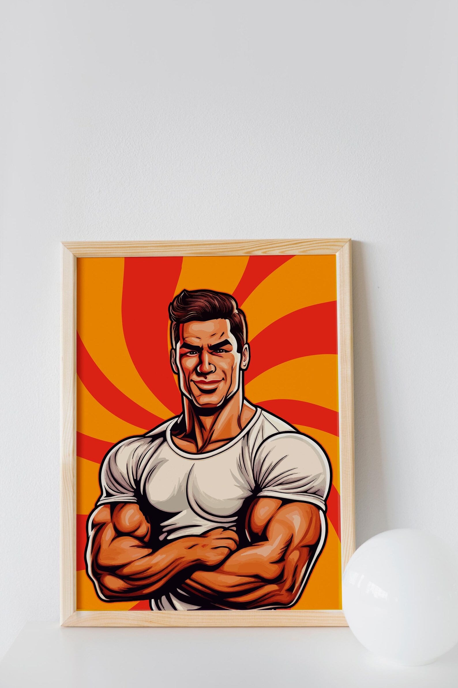 Retro Bodybuilder Gym Art Print: 50s Style Motivation (digital Download ...