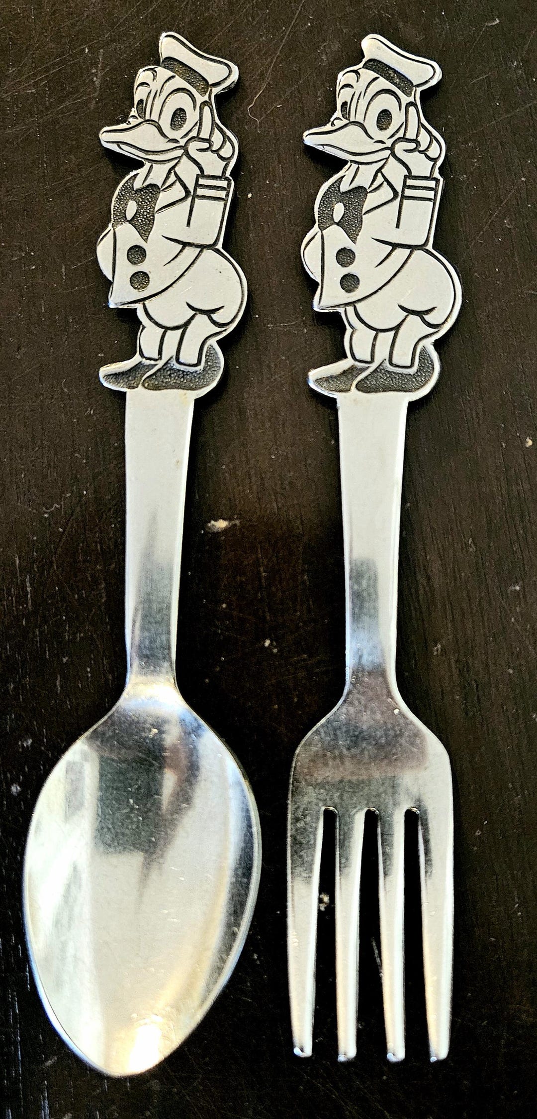 Disney Donald Duck 1970s Stainless Steel Spoon & Fork Set - Etsy